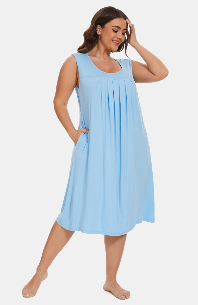 Sleeveless Bamboo Pocket Nightie – Bamboo Island Australia