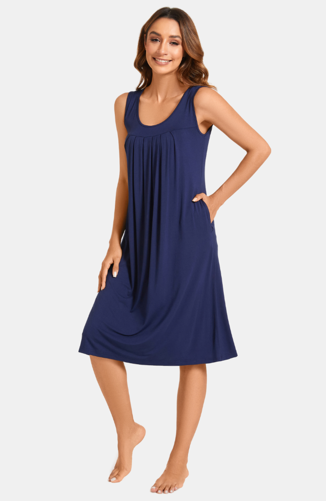 Sleeveless Bamboo Pocket Nightie – Bamboo Island Australia